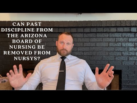 Can past discipline from the Arizona Board of Nursing be removed from Nursys?