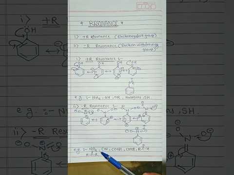 +R and -R resonance Effect #short #resonance#chemistry