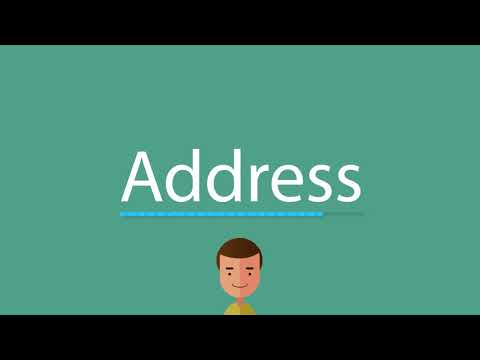 How to pronounce Address