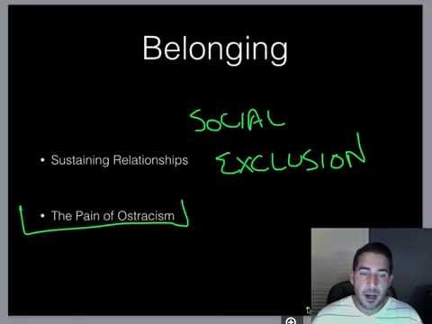 AP Psychology - Motivation - Part 5 - Ostracism & Belonging