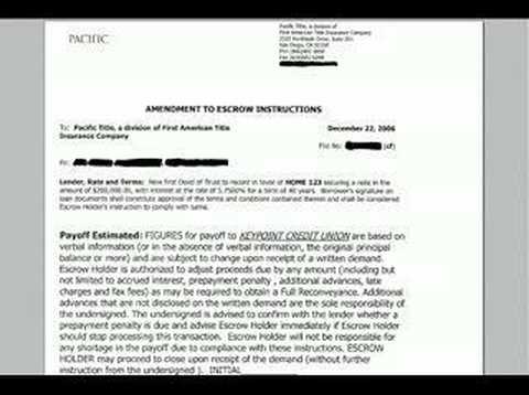 Loan Document signing tutorial: Lender rate and term