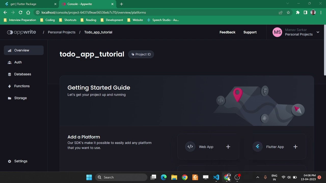 Appwrite + Flutter Todo app Tutorial Part 1: Installation and Setup
