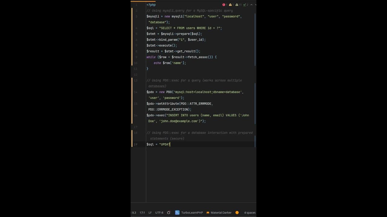 Which query method is better for PHP: mysqli_query or PDO::exec? mysqli_query vs PDO::exec: Which