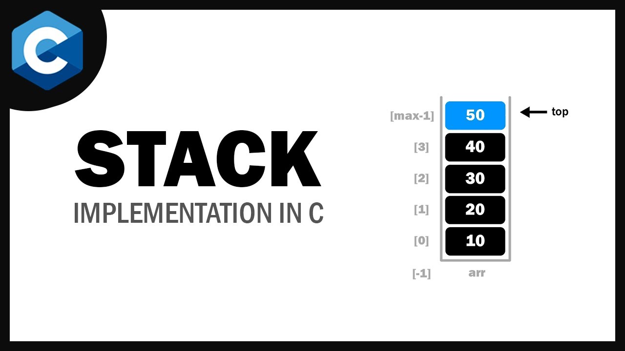 Stack Implementation in C | Visual Algorithm + Code Explained