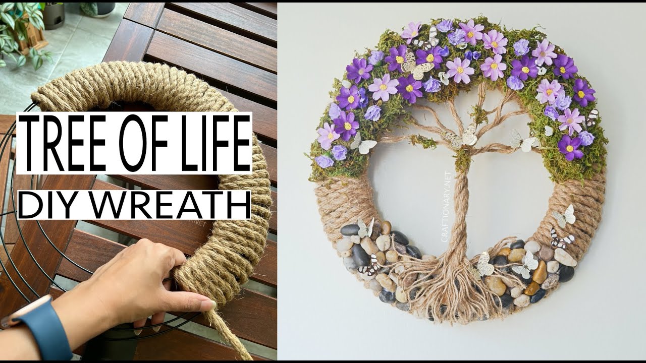 TREE OF LIFE DIY BURLAP WREATH - Tutorial by Craftionary