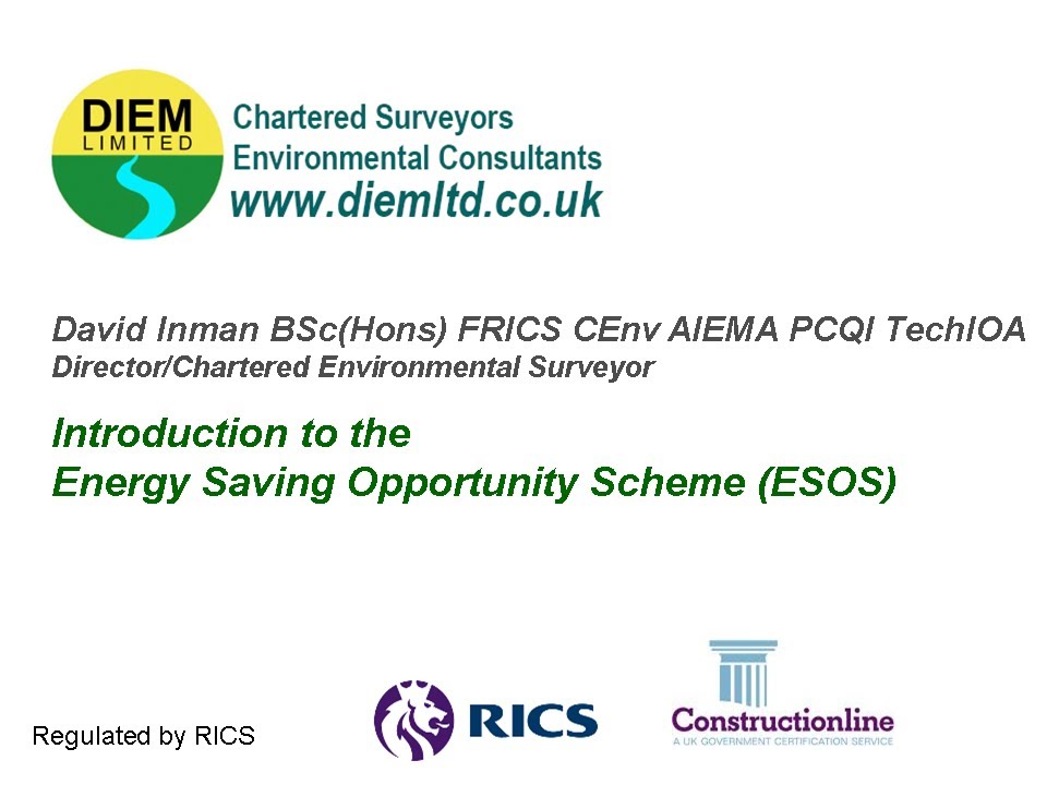 Introduction to the Energy Saving Opportunity Scheme (ESOS)