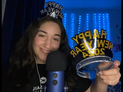 ASMR | 🎄Christmas and New Years Trigger Words With Trigger Items! 🎊 {Super Breathy Whispers!!}