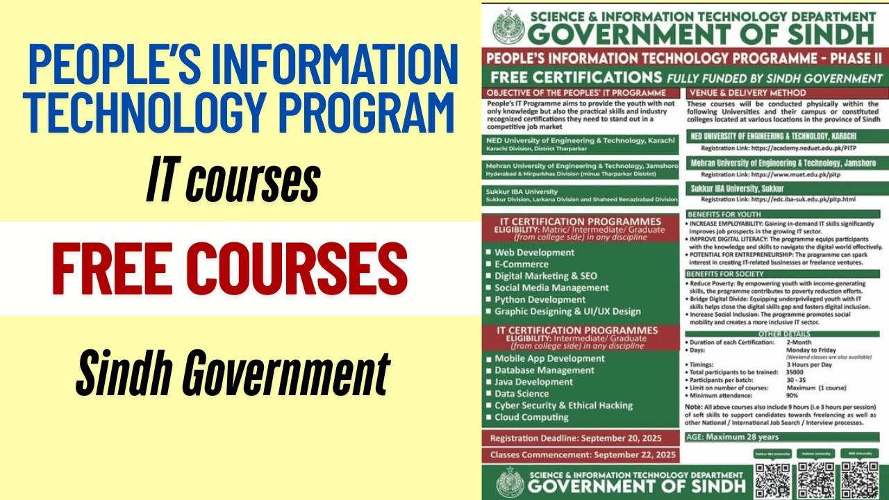 people information technology program pitp program government of sindh