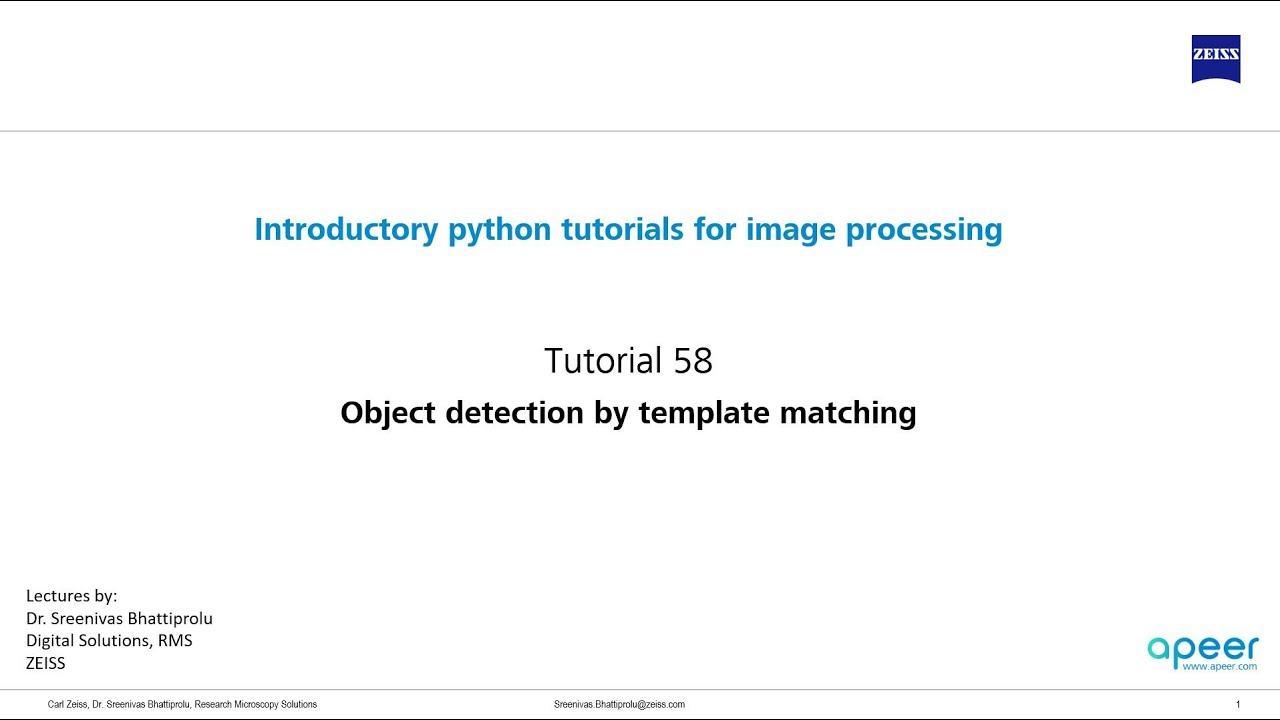 Tutorial 58 - Object detection using template matching