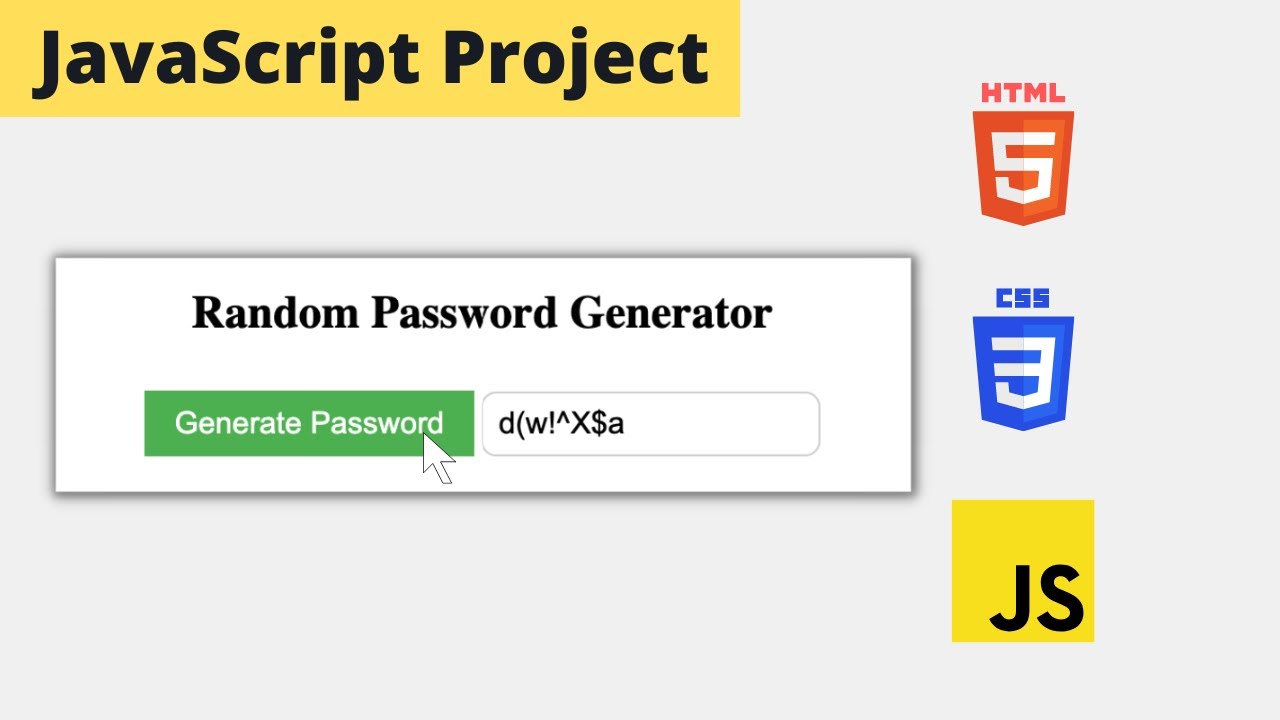 Create Random Password Generator | JavaScript Project Tutorial For Beginners
