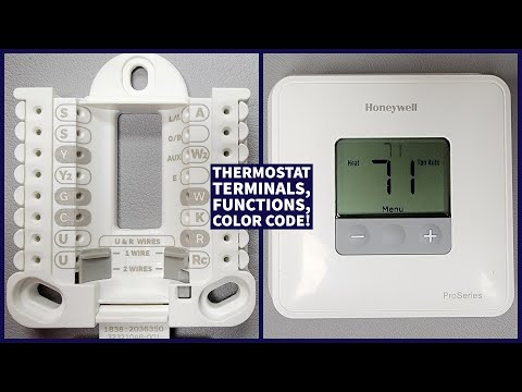 Honeywell Thermostat Instructions, Wire Terminals, Functions, Color Code! Furnace and AC! Heat Pump!