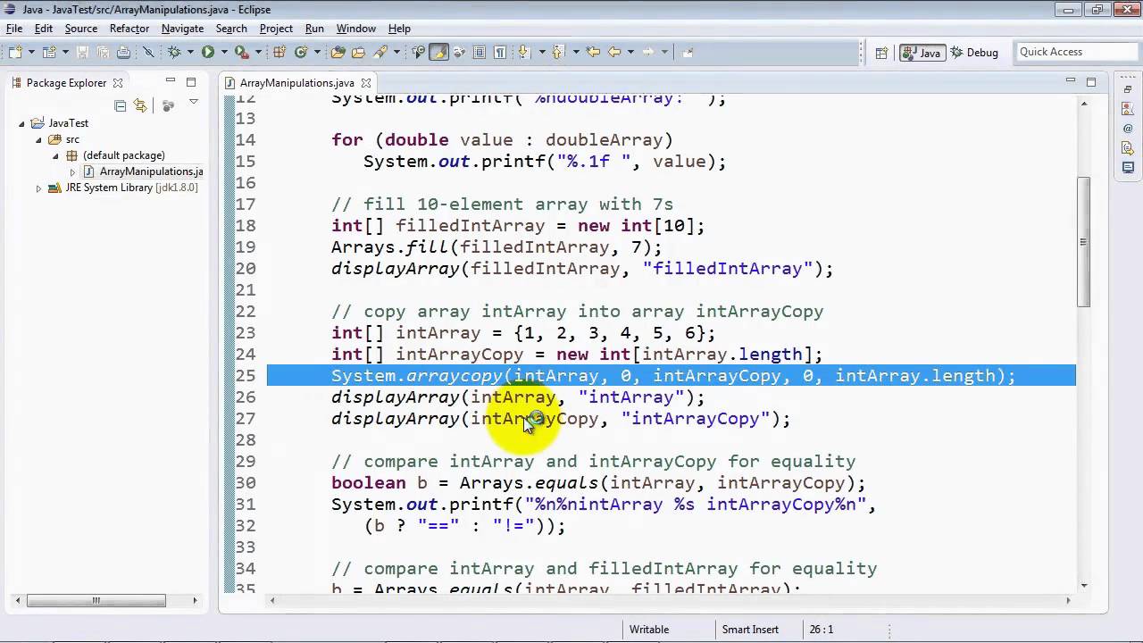 JAVA Tutorials for Beginners 77  Arrays class methods and System arraycopy