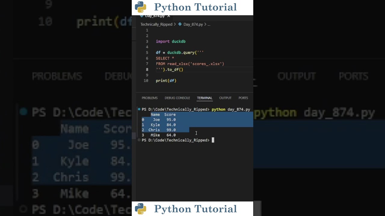 How to Read Excel Files with DuckDB | Python Tutorial