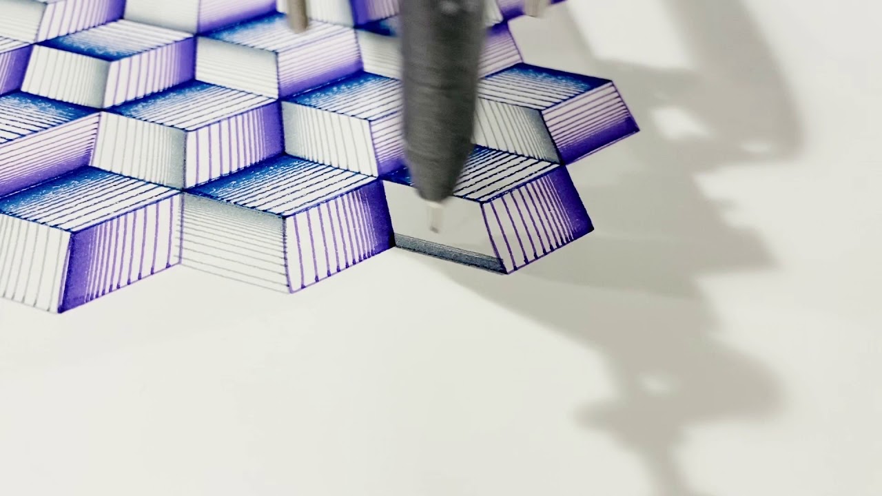 Isometric Cubes II - Plotter Art - Art from Code - Generative Art