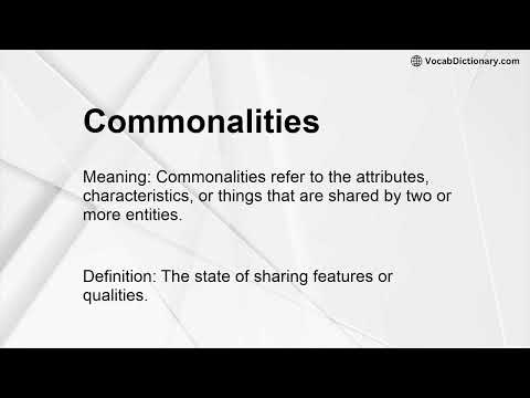 Commonalities Meaning