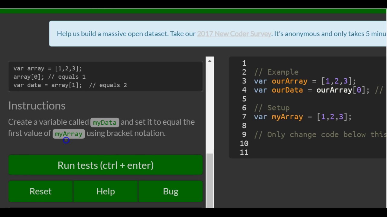 Access Array Data with Indexes, freeCodeCamp Basic  Javascript