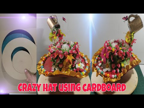 CRAZY HAT | How to make Flowing Flowers Crazy Hat design for kids from recycled materials. #diy #art