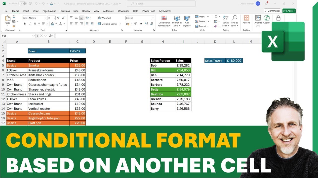 Excel Conditional Format Based on Another Cell | Highlight Entire Row with Conditional Formatting