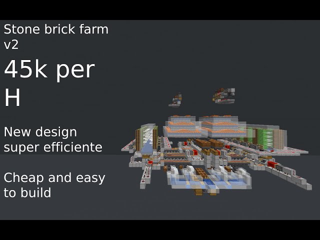 Stone brick farm v2 45k per / H by: zipeq2137 Minecraft Map