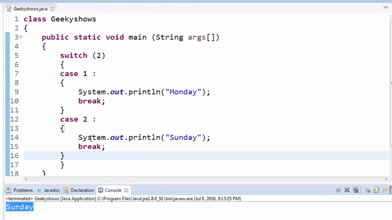 39. Switch Statement in Java Programming (Hindi)