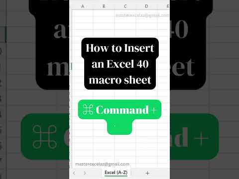 How to insert an excel 40 macro sheet in mac excel? | Shortcut Tips #macexcel
