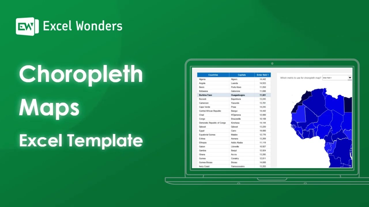 Visualize Data with Maps - Choropleth Map Excel Template