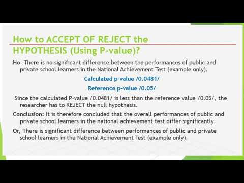 How to ACCEPT or REJECT Null Hypothesis (Taglish)