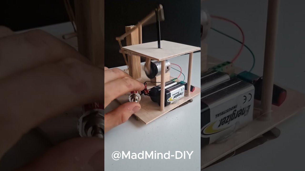 Tiny Scroll Saw ⚡ Made with DC Motor #dcmotor #shorts