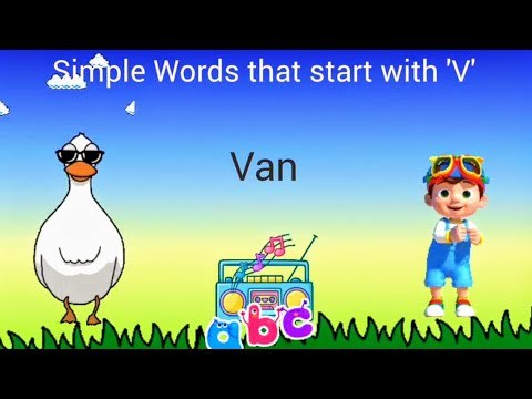 Simple words that start with letter 'V' . Educational and entertaining video for kindergarten class
