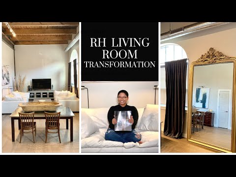 MODERN LIVING ROOM TRANSFORMATION // RESTORATION HARDWARE, IKEA, HOMEGOODS