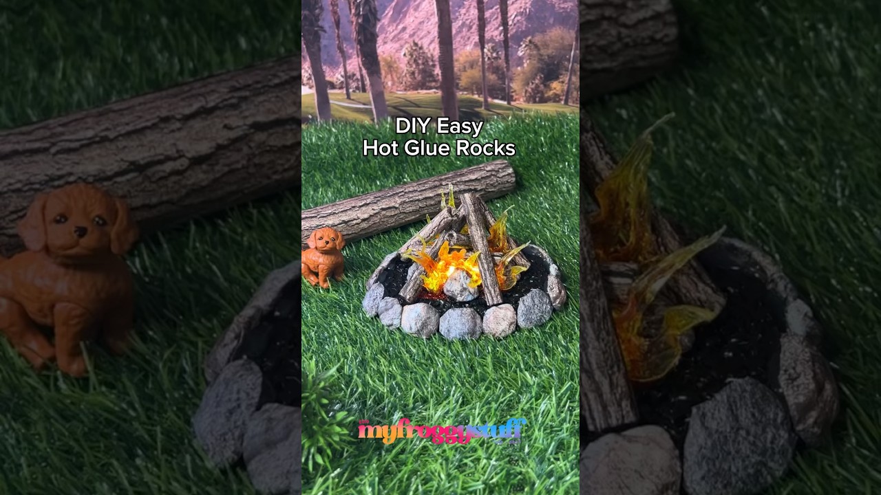 DIY Easy Hot Glue Rocks for a Campfire 🔥 Full Video on YouTube at MyFroggyStuff