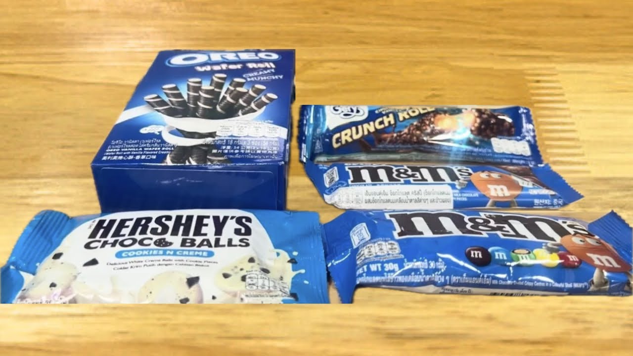 ASMR Chocolate Unboxing – M&M Crispy, Oreo Rolls & Hershey’s Cookies N Creme | No Eating Sounds