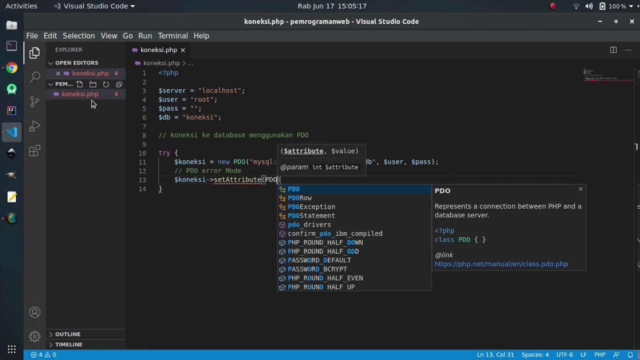 Demonstrasi Cara Mengkoneksikan MySQL dan PHP Menggunakan Library PDO