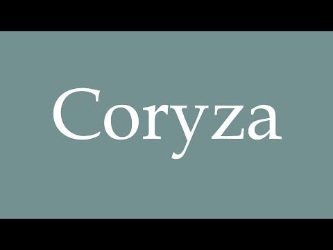 How to Pronounce ''Coryza'' Correctly in French