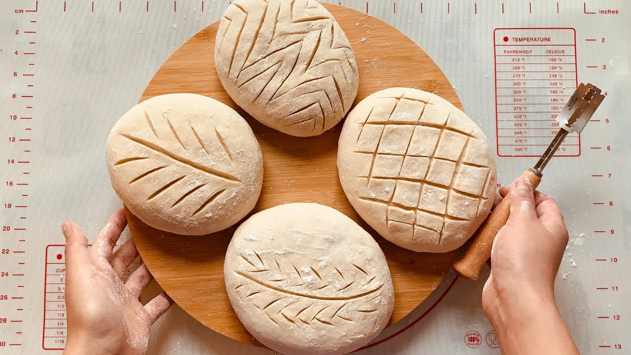 How to score bread with a LAME [Bread Scoring TUTORIAL &  4 Bread Scoring DESIGNS]