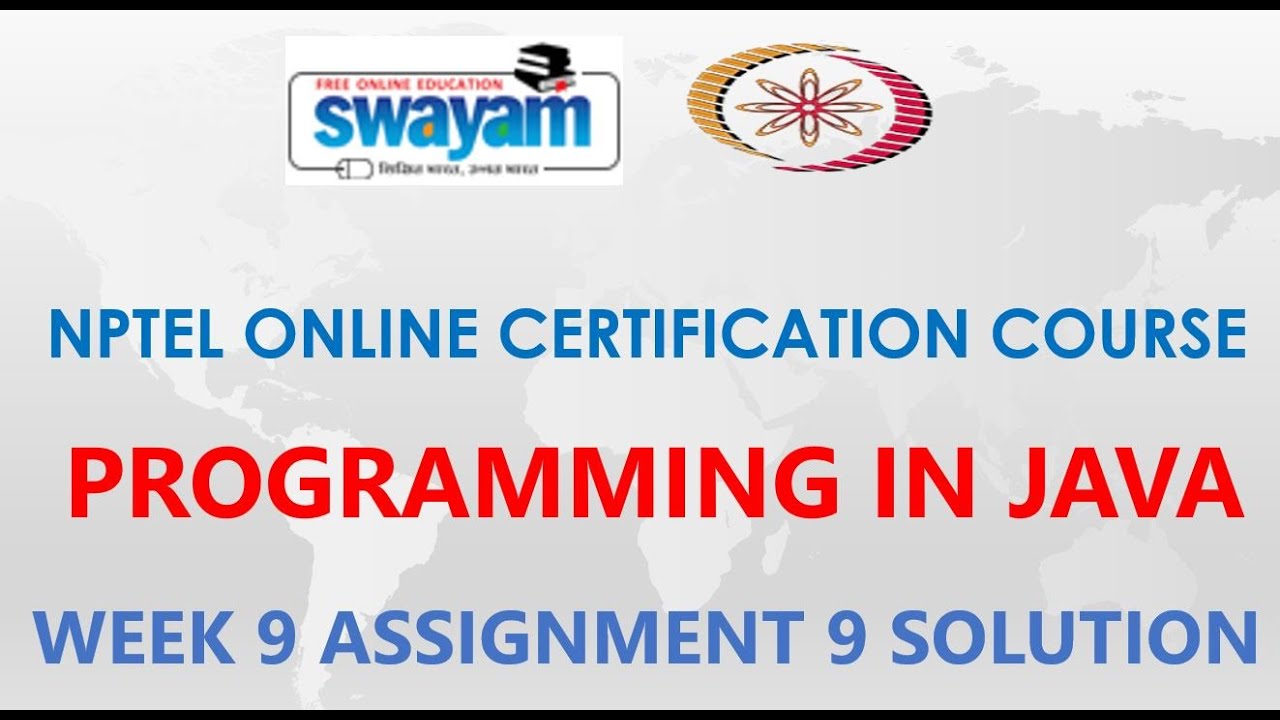 Programming in Java | NPTEL | Week 9 | Assignment 9 Solution | Jan2021