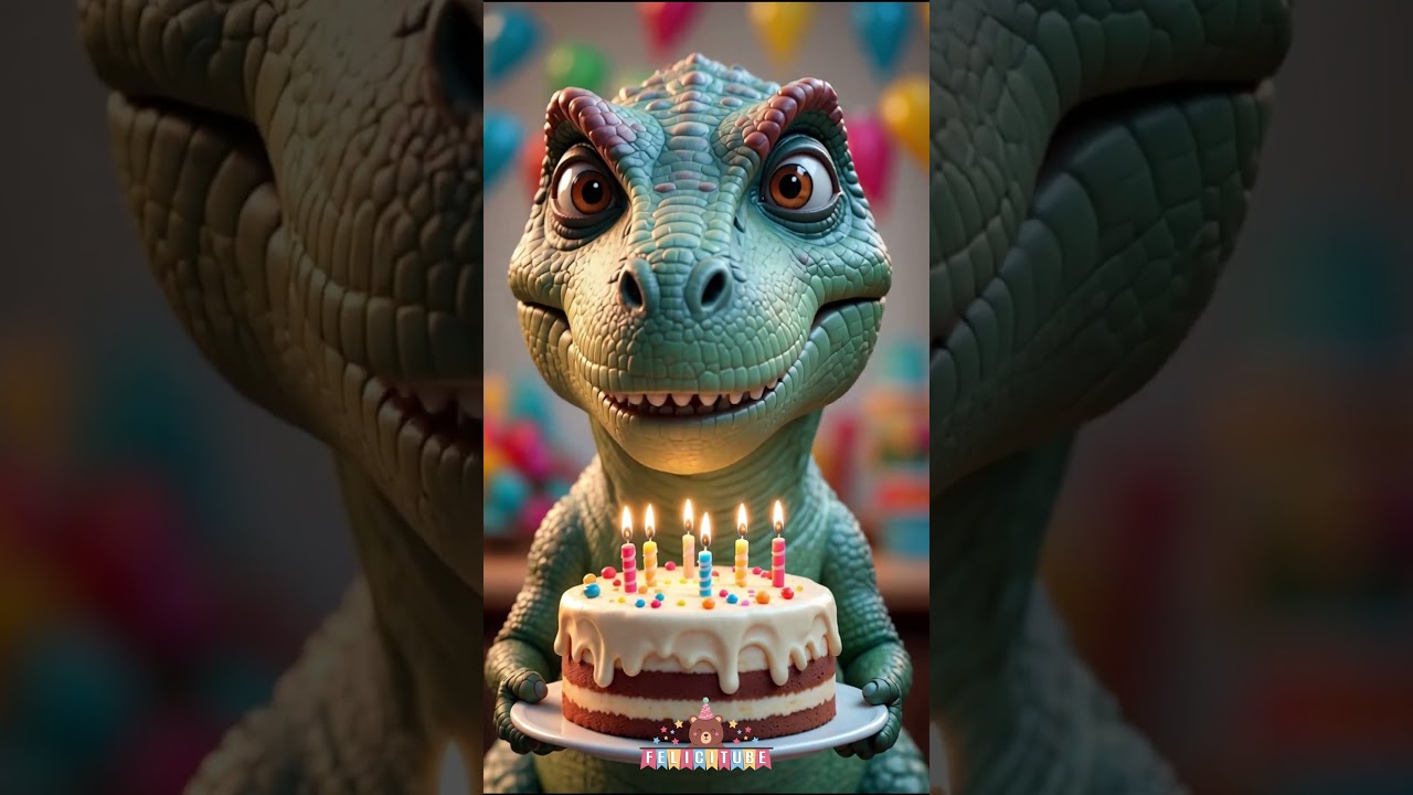 Que los Cumplas Feliz - Dinosaurio - ¡Happy Birthday! - ¡T-Rex te desea un Feliz Cumpleaños!