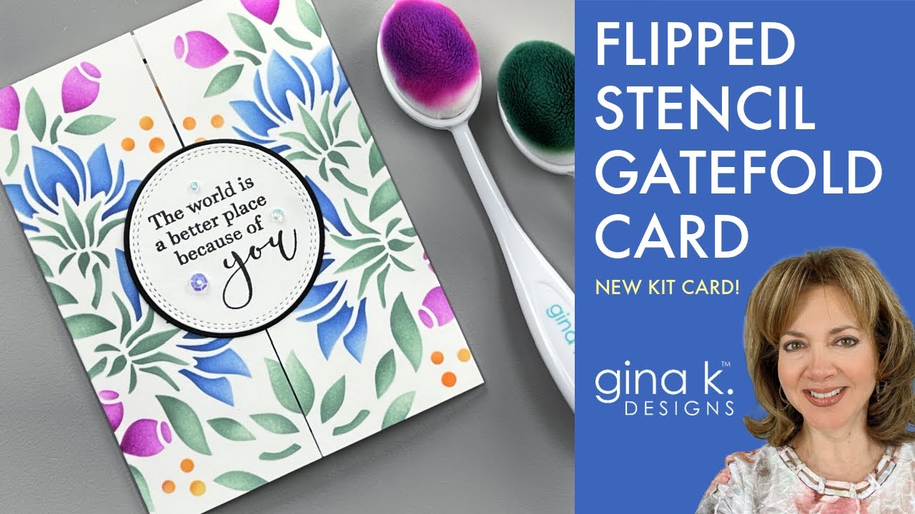 Flipped Stencil Gatefold Card