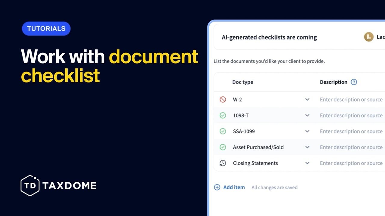 How to work with document checklist