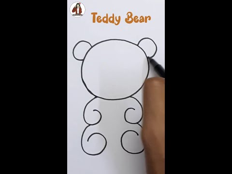 How To Draw a Teddy Bear easy way / Cute teddy bear drawing With 6 number #shorts #viral