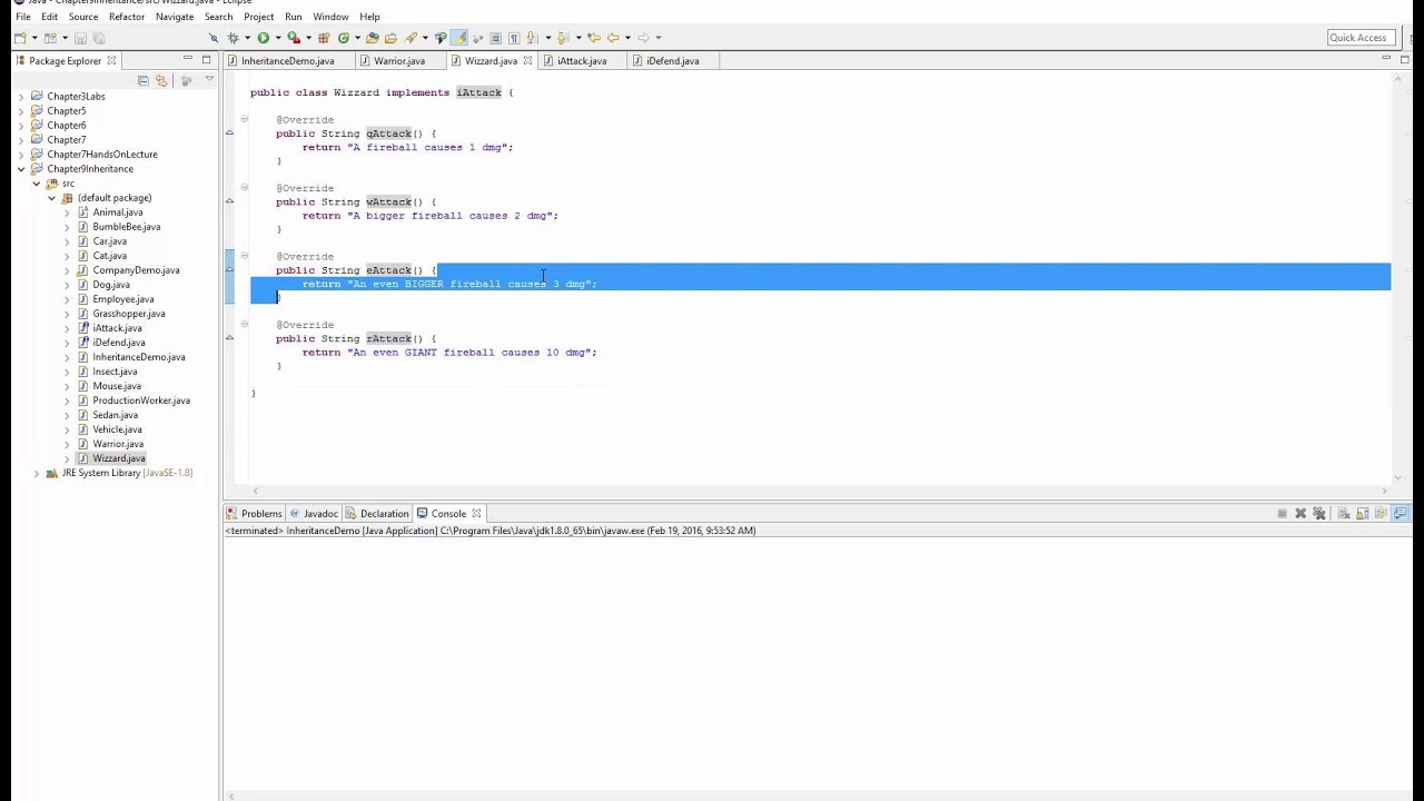 Java Inheritance - Polymorphism and Interfaces