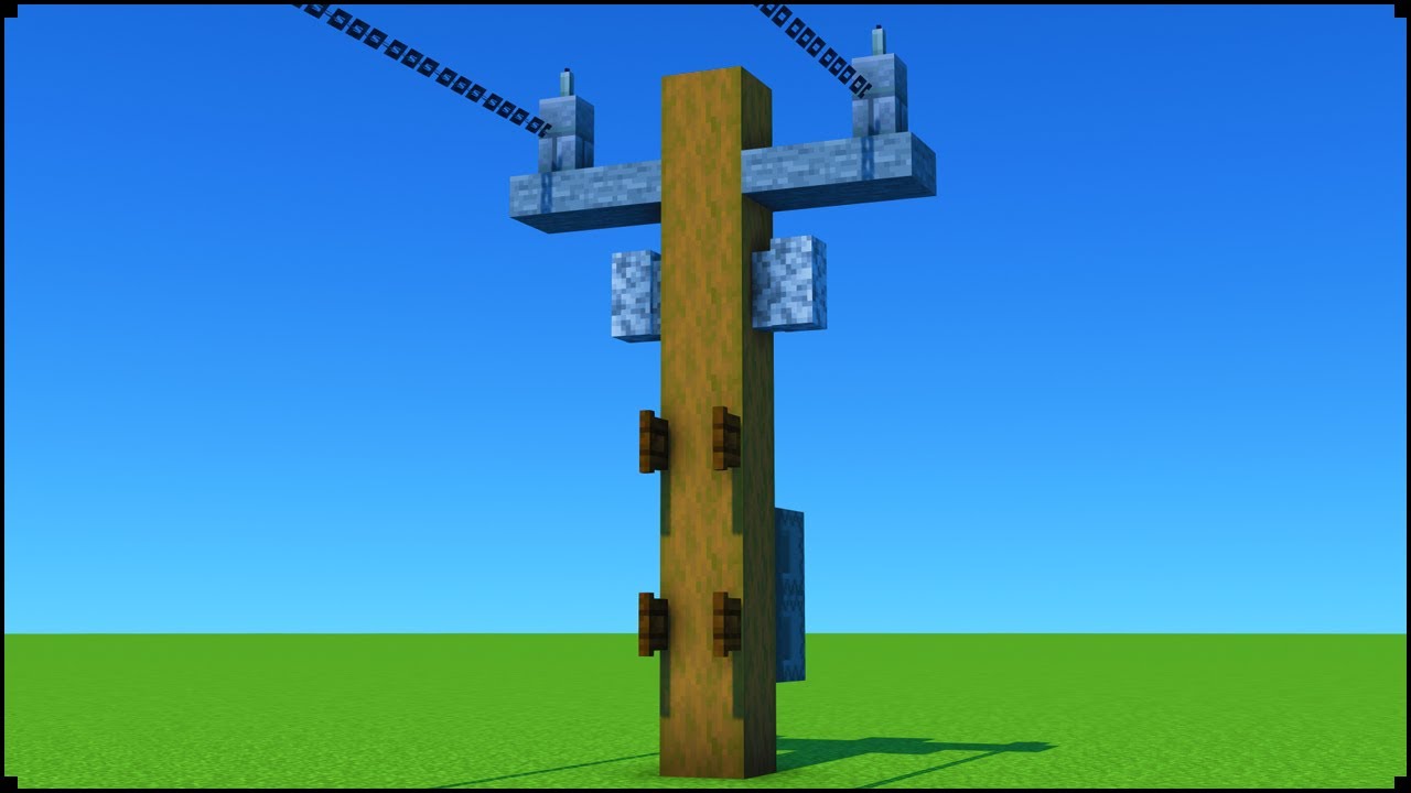 How To Make a Electric Pole In Minecraft | City Tutorial - Minecraft ...