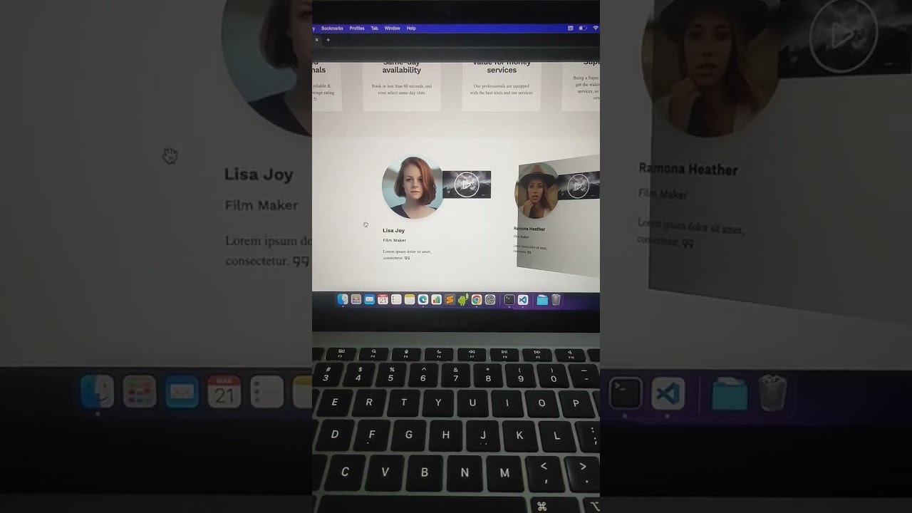 video testimonials section with #swiperjs #resposive design #react #nextjs14 component