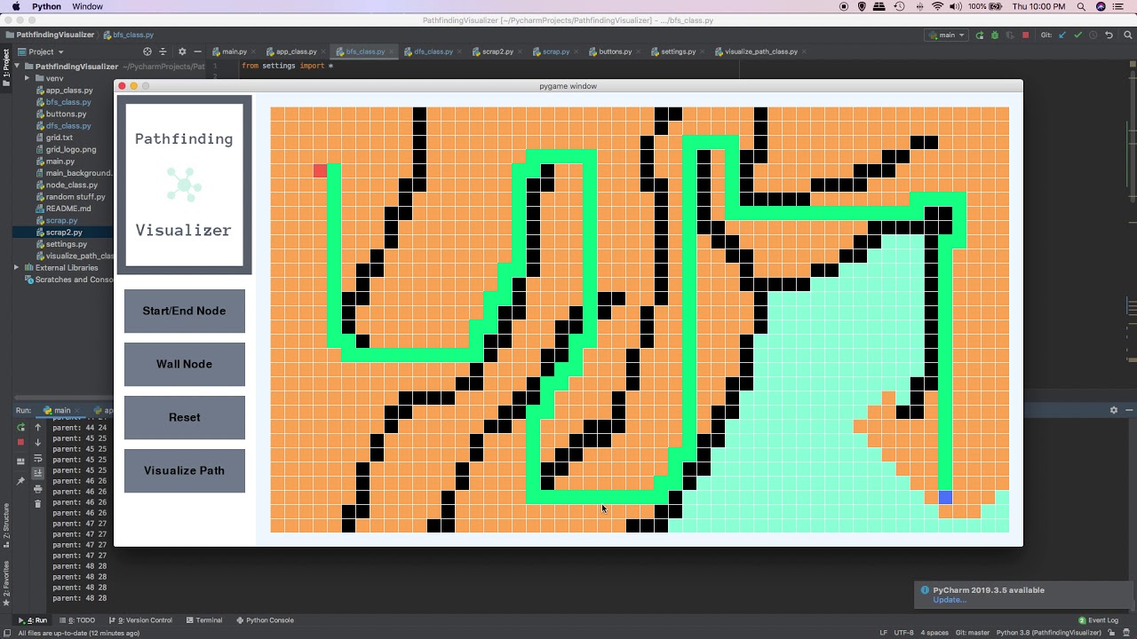 Python Pathfinding Visualizer - Update 2.0 - Seung Jae Yang