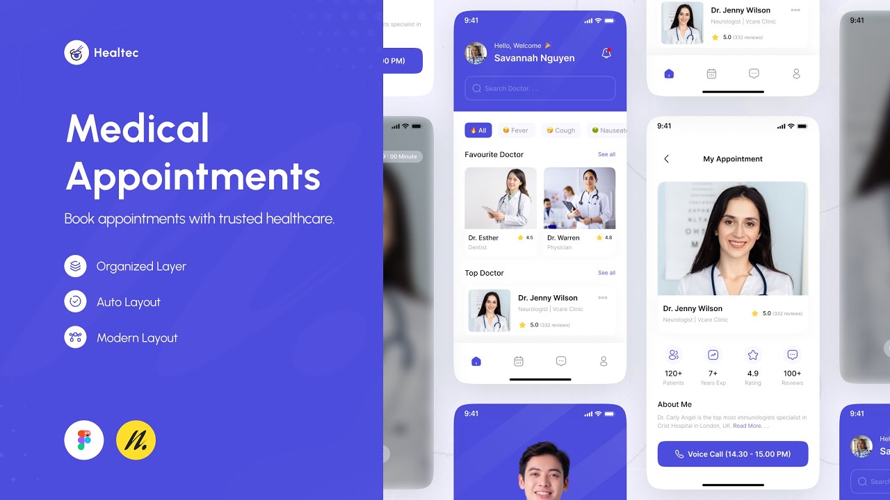 Design Medical Appointments in Figma - UI Speed Design | Week - 28