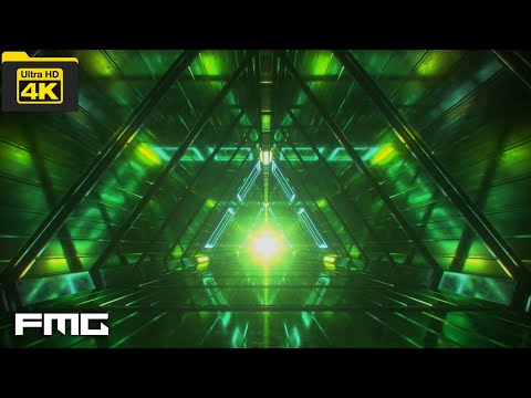 4K Video | abstract endless flight in a futuristic metal corridor #103 | No Copyright Vj Loop Video