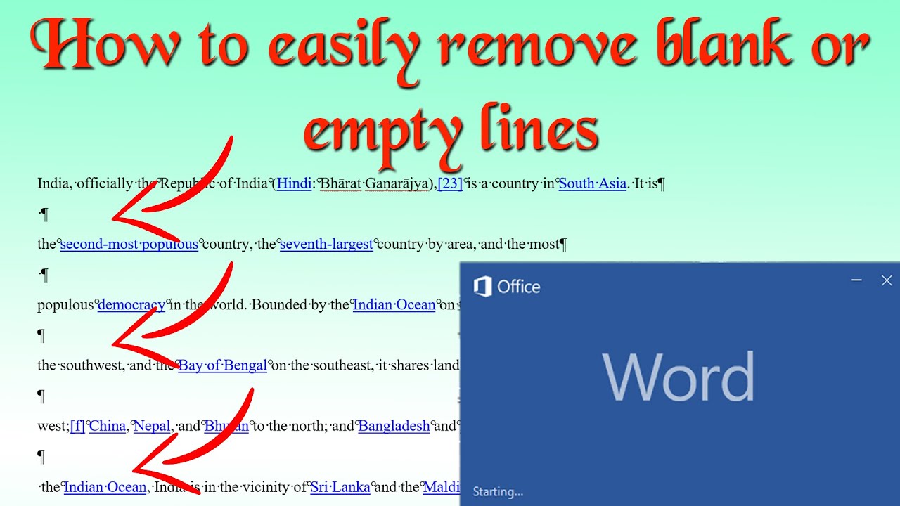 How to easily remove blank or empty lines in Microsoft word.