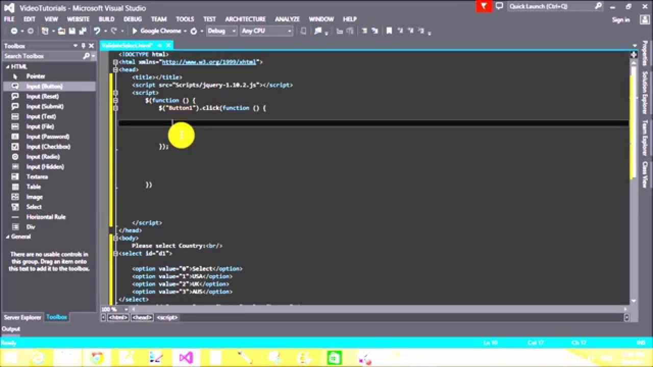 JQuery select box validation example for beginners