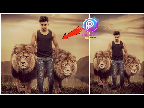 Lion photo editing Picsart || Picsart Photo editing malayalam || lion concept photo editing