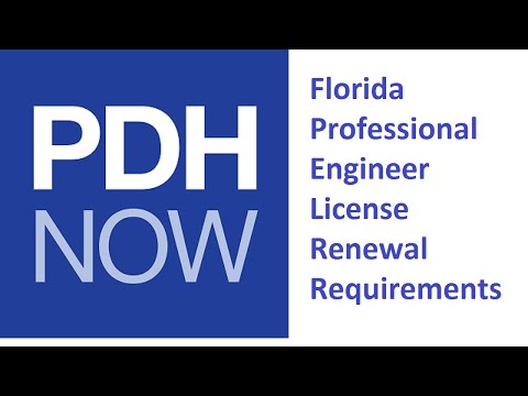 Short video about Florida 2020 Professional Engineer license renewal and continuing education.